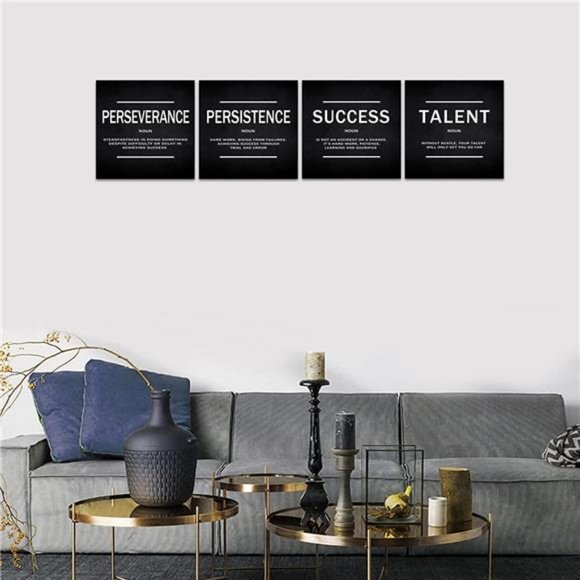 Wall Decor | Success Motivational Wall Art Quotes Poster Framed 12 X 12 ...